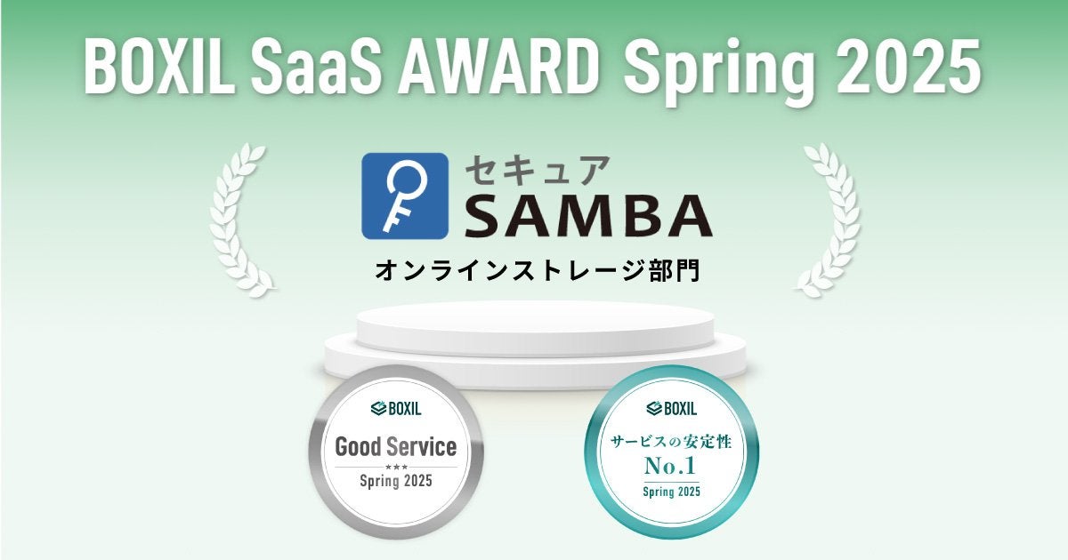 kubellストレージが運営する「セキュアSAMBA」が「BOXIL SaaS AWARD Spring 2025」オンラインストレージ部門で「Good Service」「サービスの安定性No ...